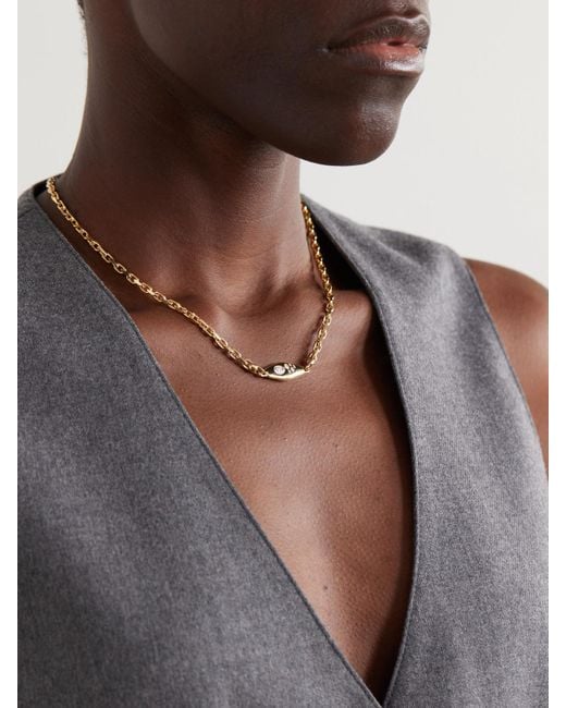 UNIFORM OBJECT Mini Vessel 18-Karat Diamond Necklace in Natural | Lyst