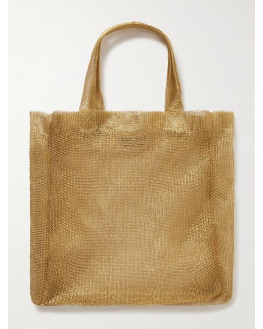 The Row Imogen Mini Metallic Mesh Tote in Natural | Lyst