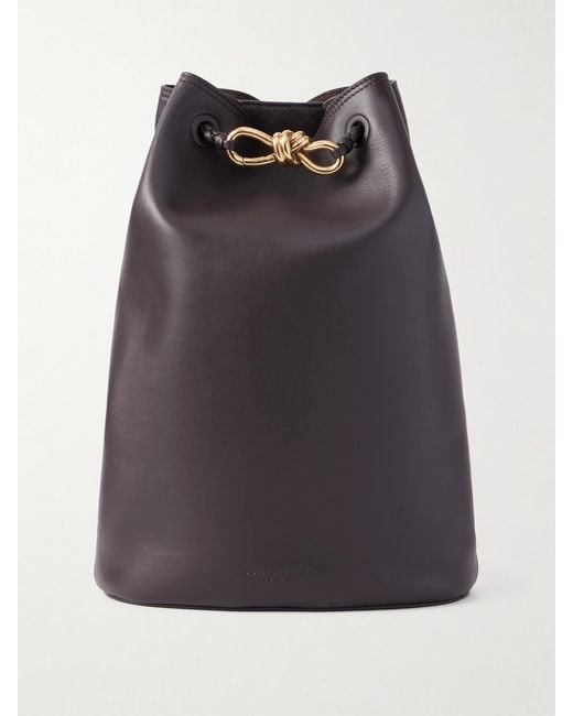 Bottega Veneta Andiamo Leather Backpack in Black | Lyst