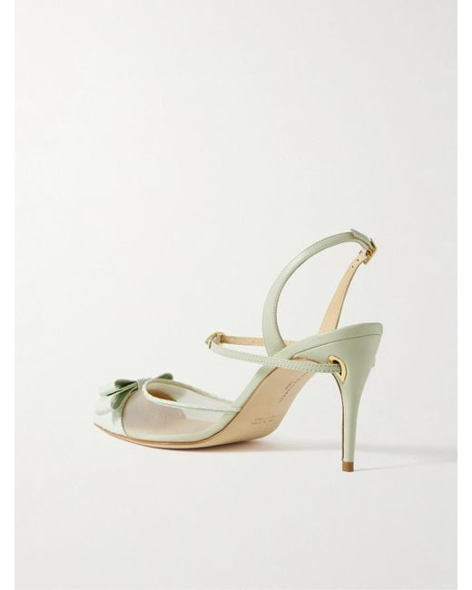 Jennifer Chamandi Vittorio 85 Mesh And Leather-Trimmed Elaphe Slingback ...