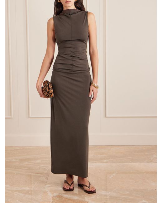 SIR. Matheo Draped Jersey Tank in Brown | Lyst UK