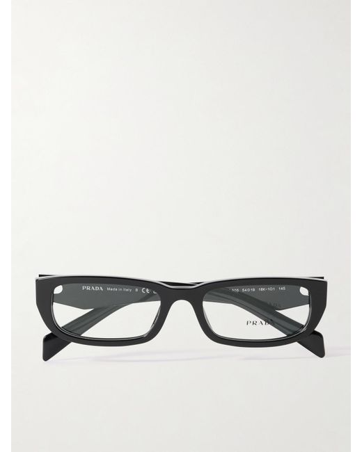 Prada Symbole Acetate Optical Glasses in Black | Lyst UK