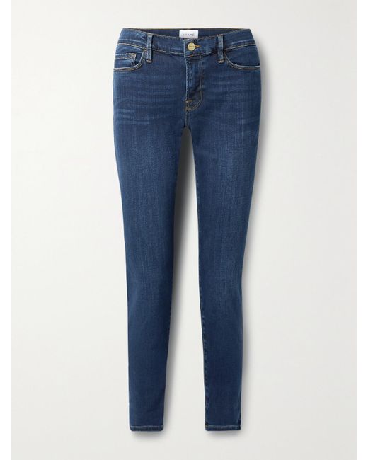 FRAME Le Garcon Cropped Boyfriend Jeans in Blue | Lyst