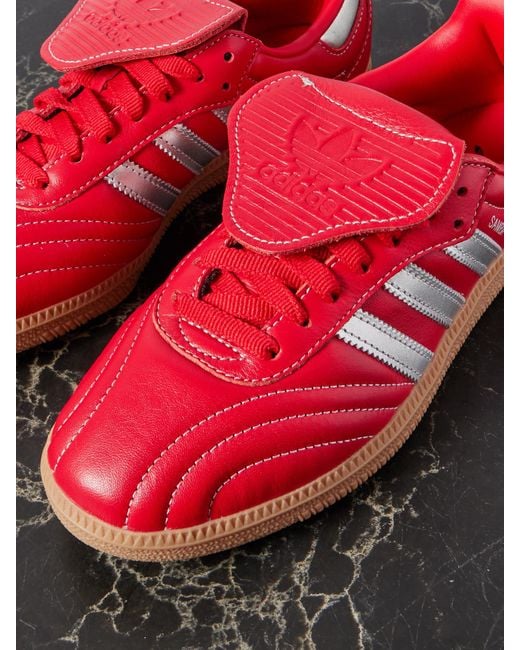 adidas Originals Samba Lt Leather Sneakers in Red | Lyst