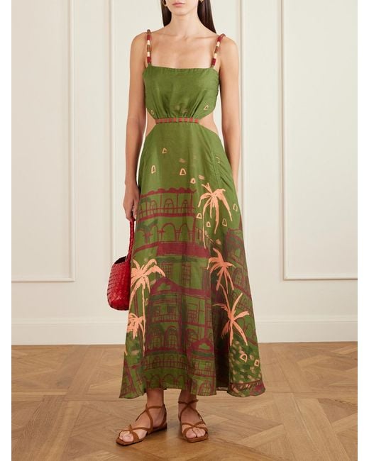 Johanna Ortiz Sailors Prayer Printed Woven Maxi Dress in Green | Lyst UK