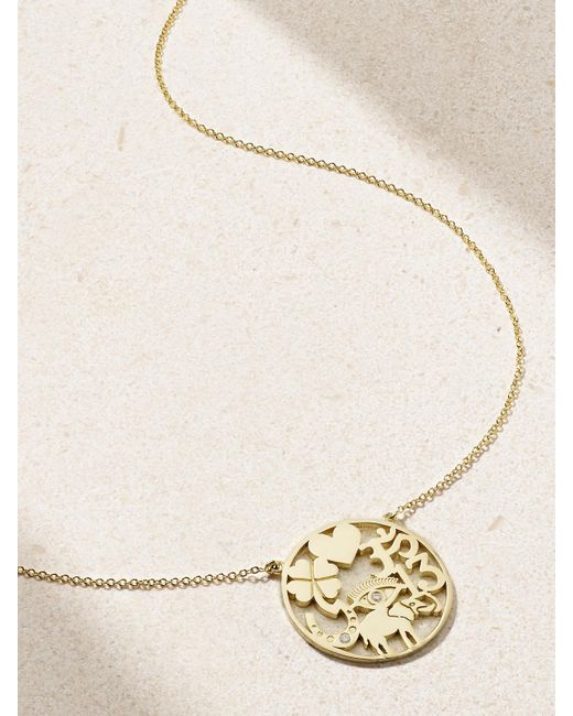 Jennifer Meyer Open Good Luck 18-Karat Diamond Necklace in Natural ...