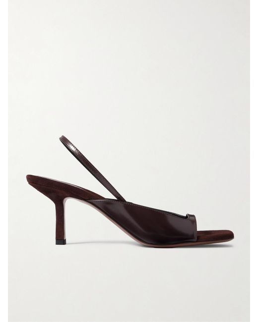 Neous Kamui Glossed-Leather Slingback Sandals in White | Lyst