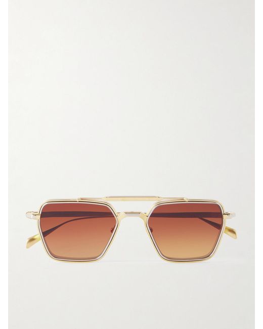 Jacques Marie Mage Commodore Aviator-Style- And-Tone Sunglasses in Pink ...