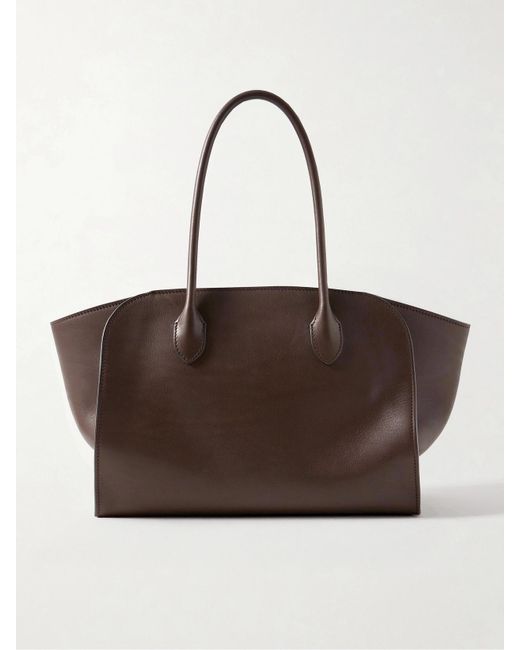 The Row Marlo 12 Leather Tote in Brown | Lyst