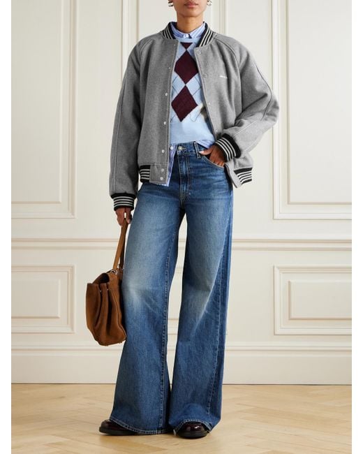 Aimé Leon Dore Wool Varsity Jacket in Grey | Lyst UK