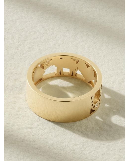 Jennifer Meyer Good Luck 18-Karat Diamond Ring in Natural | Lyst