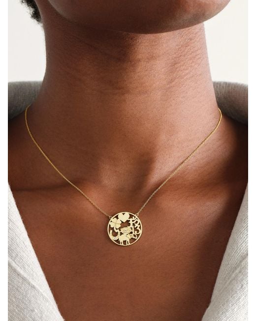Jennifer Meyer Open Good Luck 18-Karat Diamond Necklace in Natural | Lyst