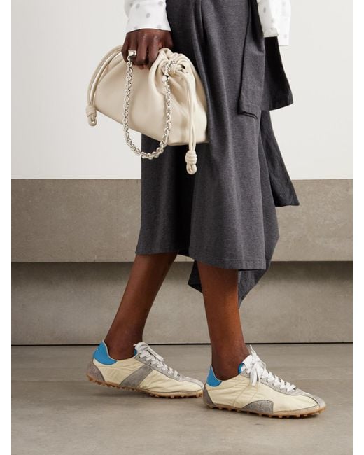 Maison Margiela Sprinter Leather And Brushed Suede-Trimmed Shell ...