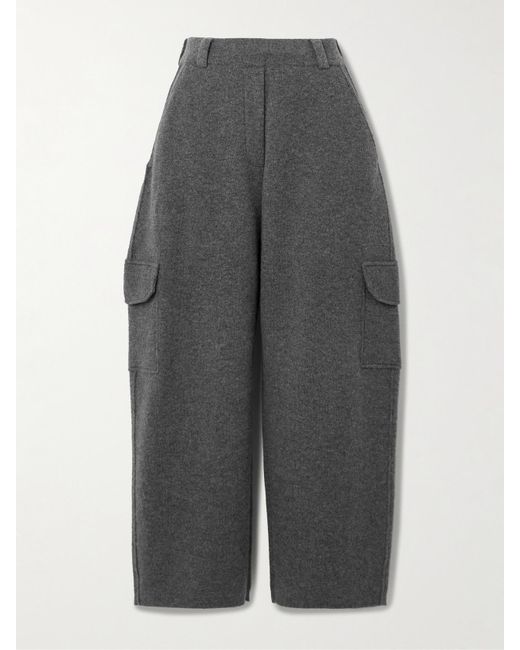 Lisa Yang Azaria Cashmere Barrel-Leg Cargo Pants in Grey | Lyst UK