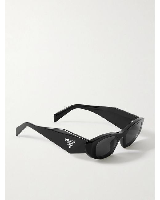Prada Symbole Cat-Eye Acetate Sunglasses in Black | Lyst UK