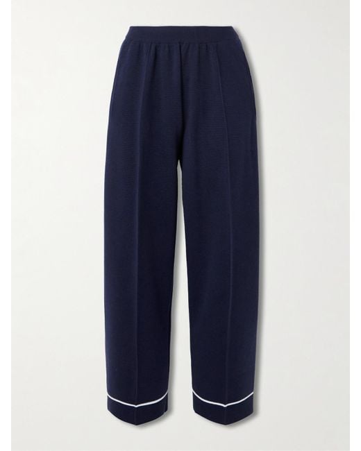 Gucci Wool Straight-Leg Track Pants in Blue | Lyst