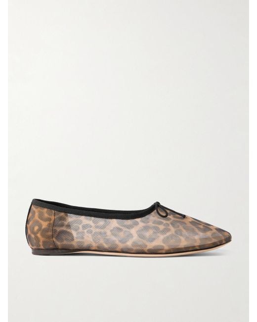 Loeffler Randall Landon Leopard-Print Mesh Ballet Flats | Lyst UK