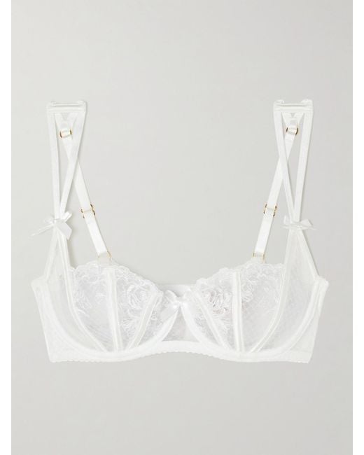 Agent Provocateur Rosia Embroidered Lace, Tulle And Satin Underwired ...