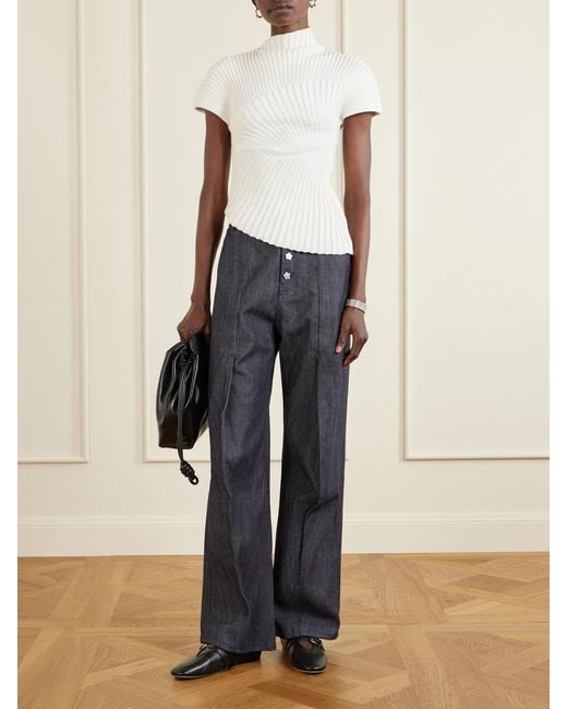 Cecilie Bahnsen Cbcarmela High-Rise Wide-Leg Jeans in Blue | Lyst UK