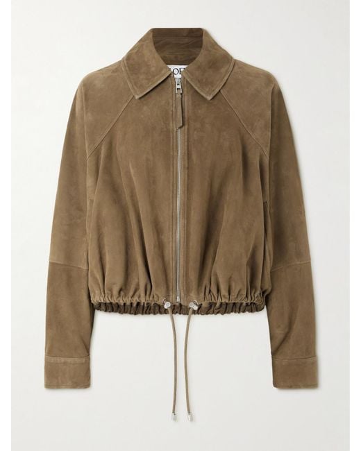Loewe Balloon Suede Jacket in Natural | Lyst UK