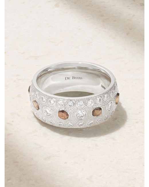 De Beers Talisman Large 18-Karat Diamond Ring in Natural | Lyst UK