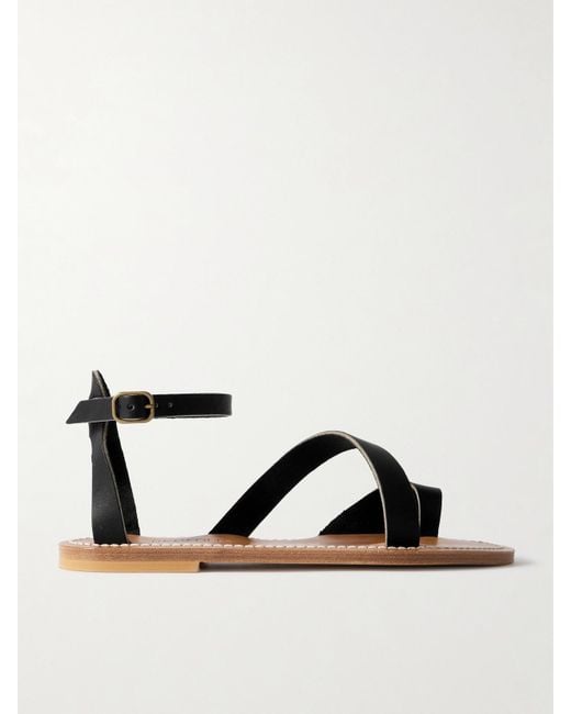 K. Jacques Anaelle Leather Sandals in Black | Lyst