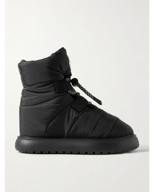 Moncler Gaia Quilted Shell Ankle Boots in Black | Lyst