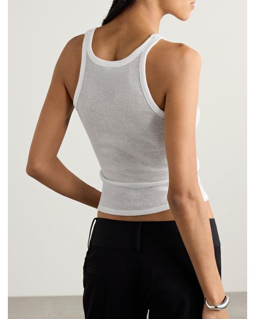 Skims Sheer Stretch-Jersey Tank in White | Lyst UK