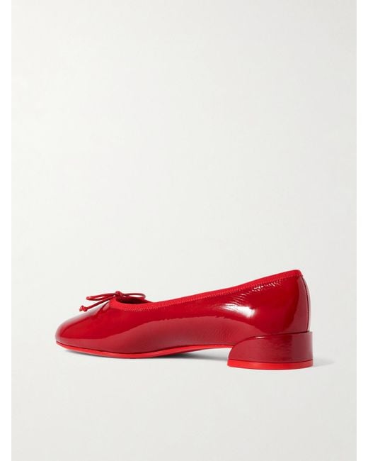 Christian Louboutin Sweetie Jane Patent-Leather Flats in Red | Lyst
