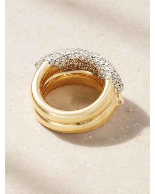 UNIFORM OBJECT Shard 18-Karat Diamond Ring in Natural | Lyst