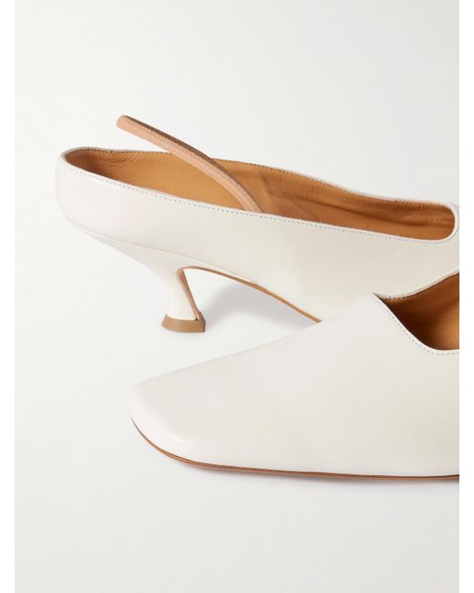Calvin Klein Anna Convertible Leather Mules in Natural | Lyst UK