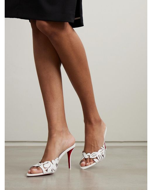 Christian Louboutin Apostropha Petunia 80 Patent-Leather And Pvc Mules ...