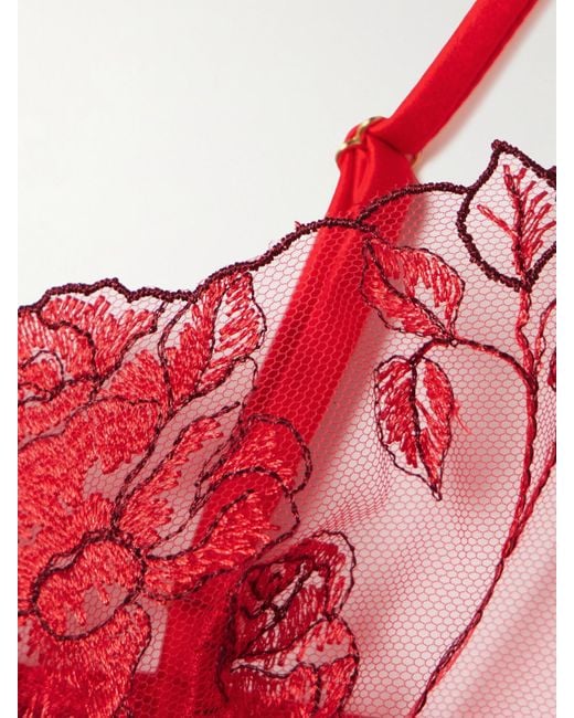 Kiki de Montparnasse Dominique Silk-Blend Satin-Trimmed Embroidered ...