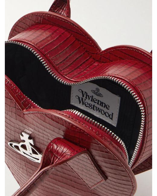 Vivienne Westwood Josephine Logo-Embellished Croc-Effect Leather Shoulder Bag in Red | Lyst