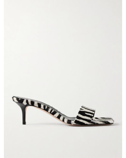 Aeyde Ilvy Zebra-Print Pony Hair Mules | Lyst UK