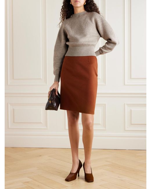 Loro Piana Vivian Cashmere-Blend Mini Skirt in Brown | Lyst