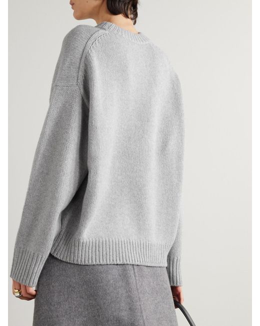 Theory Oversized Wool And Cashmere-Blend Sweater in Gray | Lyst