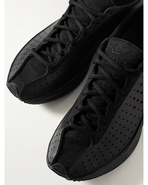 Nike Air Superfly Perforated Leather And Suede Sneakers in Black | Lyst