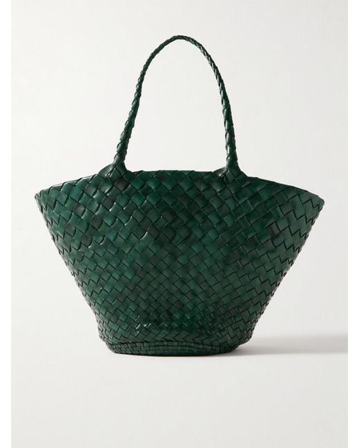 Dragon Diffusion Egola Woven Leather Tote in Green | Lyst