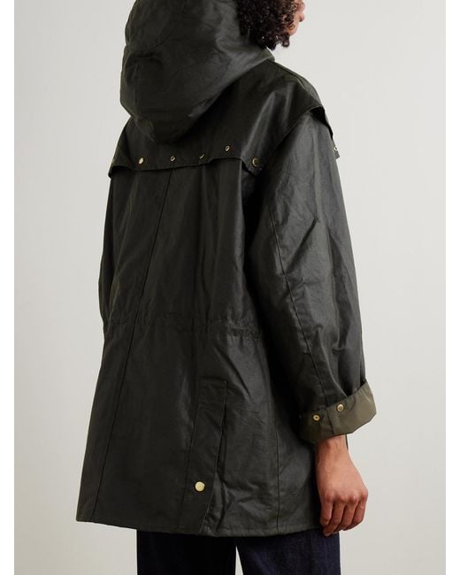 Barbour Aberford Hooded Waxed-Cotton Jacket in Black | Lyst UK