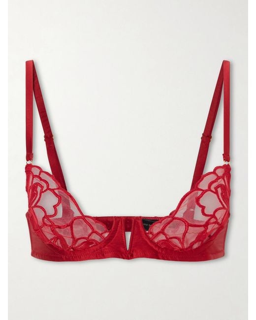 Kiki de Montparnasse Petite Chou Embroidered Lace Balconette Bra | Lyst UK