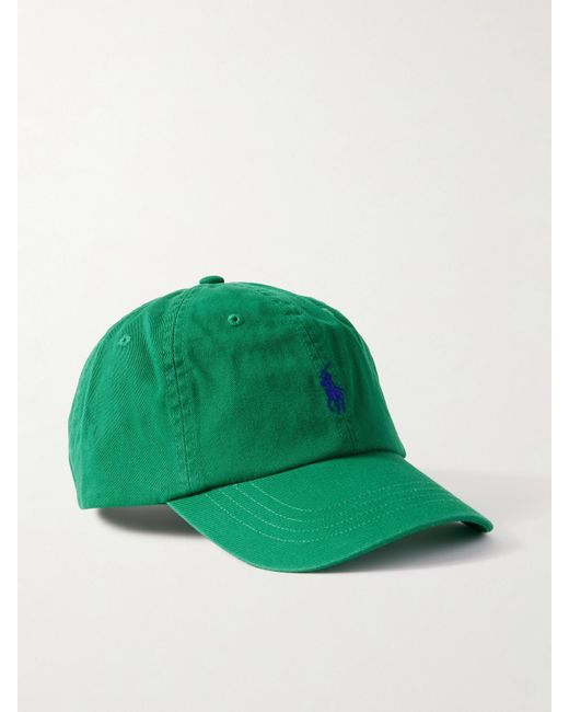 Polo Ralph Lauren Embroidered Cotton-Twill Cap in Green | Lyst