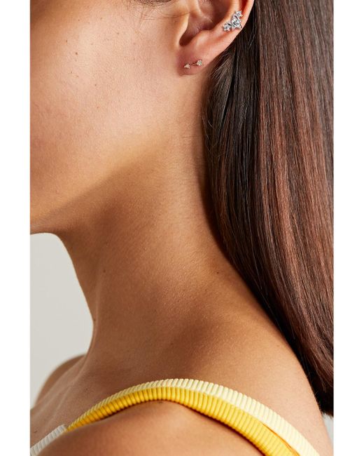 Maria Tash Arrow 10Mm 18-Karat Rose Diamond Earring in Natural | Lyst UK