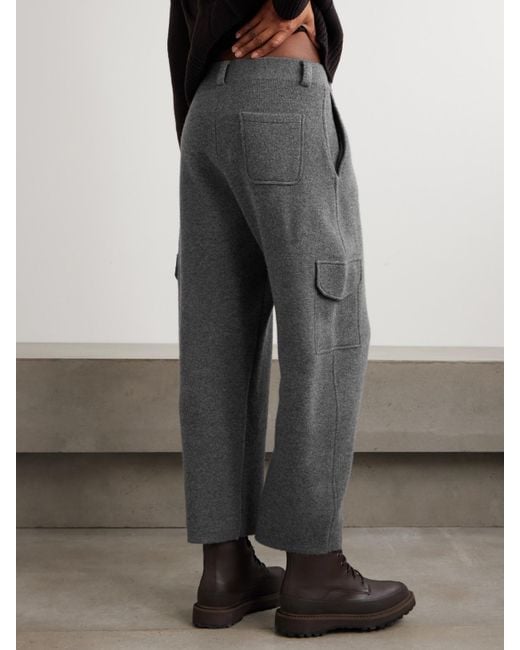 Lisa Yang Azaria Cashmere Barrel-Leg Cargo Pants in Grey | Lyst UK