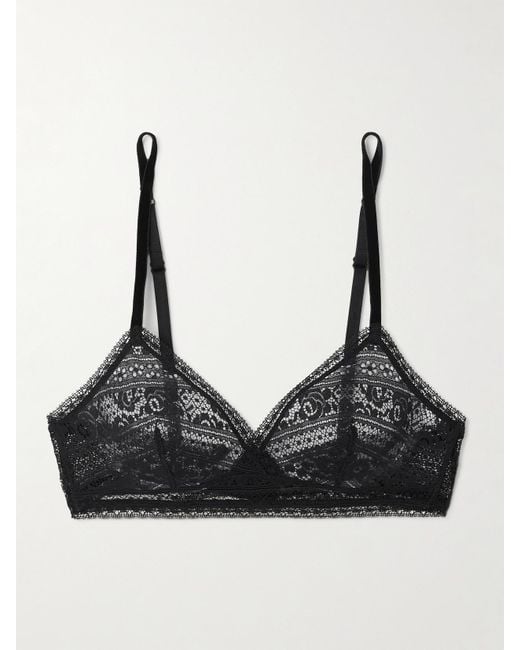 Eres Intrigue Leavers Lace Soft-Cup Triangle Bra in Black | Lyst UK