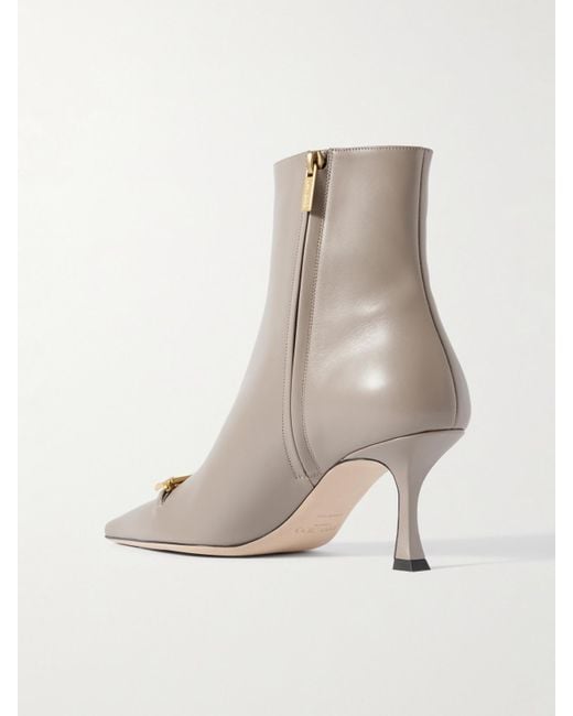 Jimmy Choo Ryker 70 Embellished Leather Ankle Boots in White | Lyst