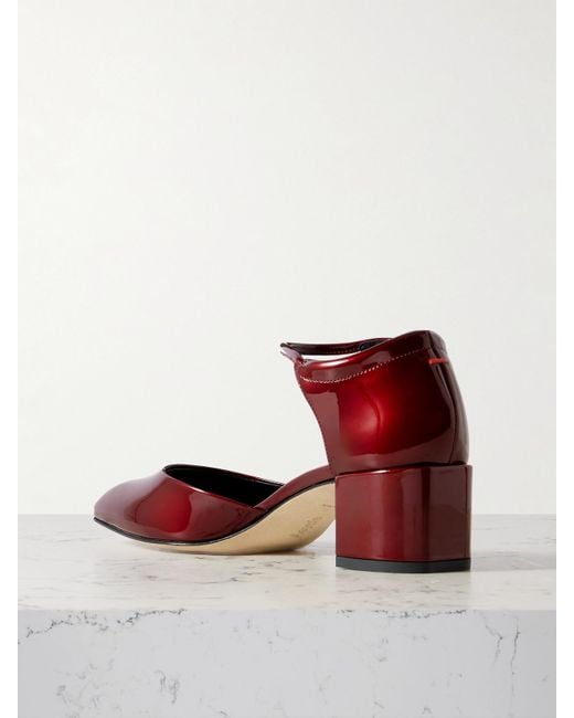 Aeyde Magda Metallic Patent-Leather Pumps in Red | Lyst