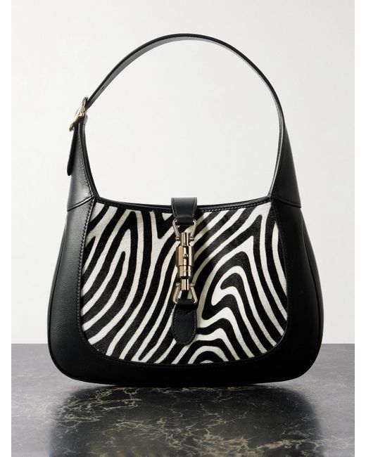 Gucci Jackie 1961 Zebra-Print Calf Hair And Leather Shoulder Bag in ...