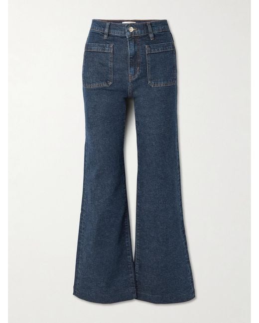 FRAME The Refined High-Rise Wide-Leg Jeans in Blue | Lyst UK