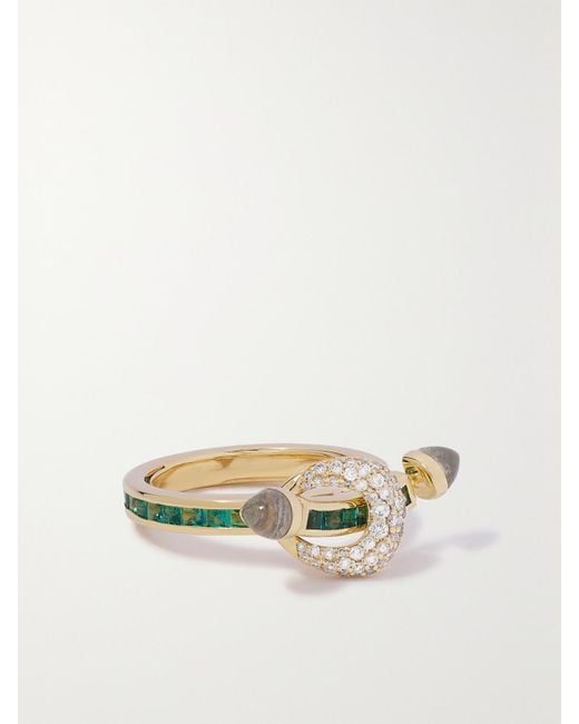 ANANYA Chakra 18-Karat Multi-Stone Ring in Natural | Lyst